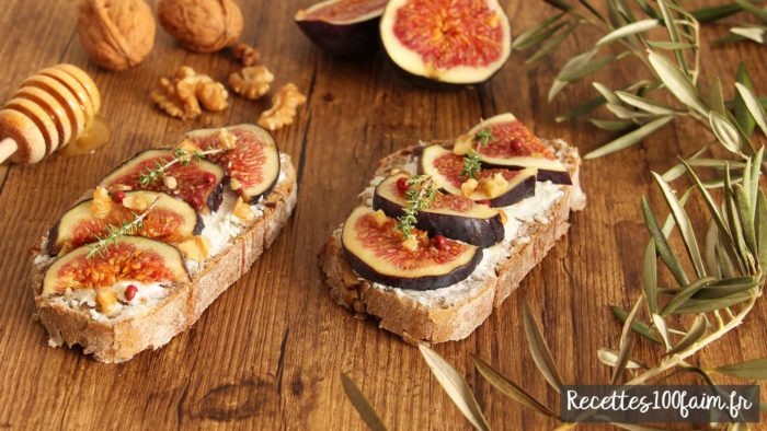 Toasts de pain d'épices, chèvre & chorizo | Recettes100faim