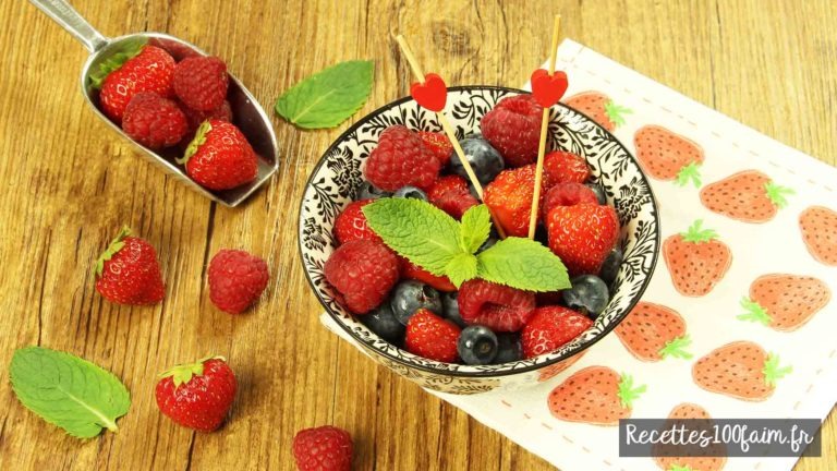 Salade de fruits : fraise, framboise & myrtille | Recettes100faim