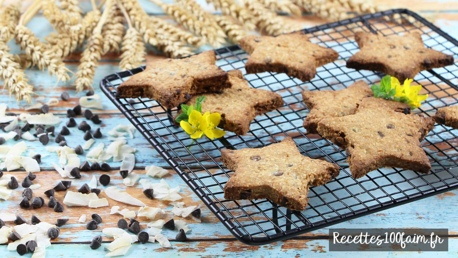 Sablés pépites de chocolat noir & coco 便 | Recettes100faim