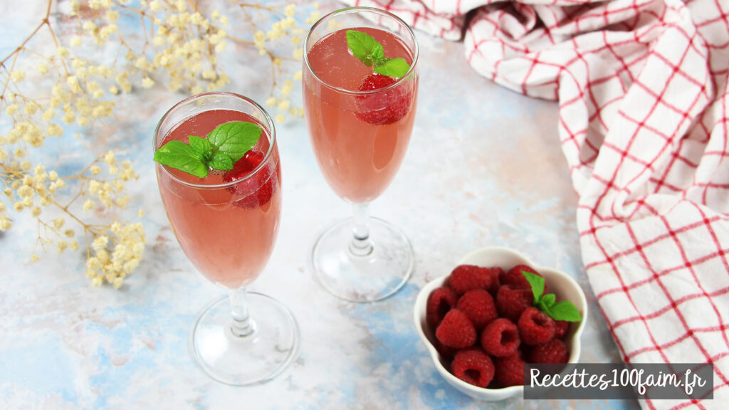 Cocktail pétillant, cointreau & framboise | Recettes100faim
